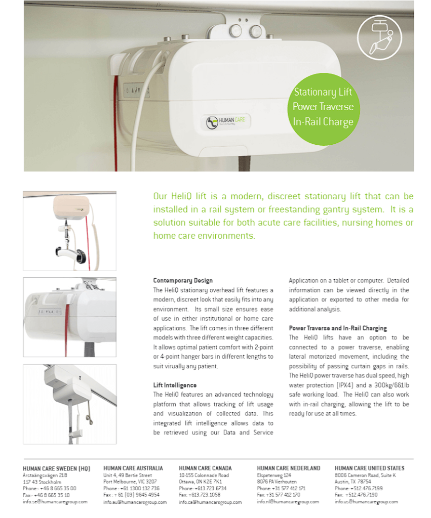 HAND CONTROL HELIQ POWER TRAVERSE - CEILING TRACK LIFT SYSTEMS